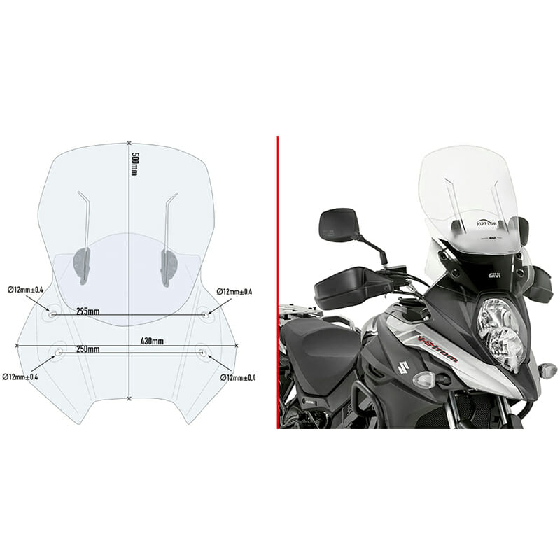 GIVI AF3112 Motorcycle Sliding Screen for Suzuki V-Strom 650